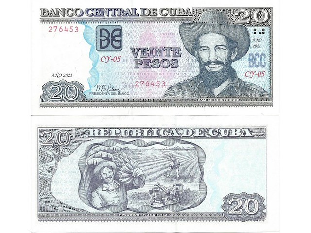 Cuba 20 pesos 2021. UNC