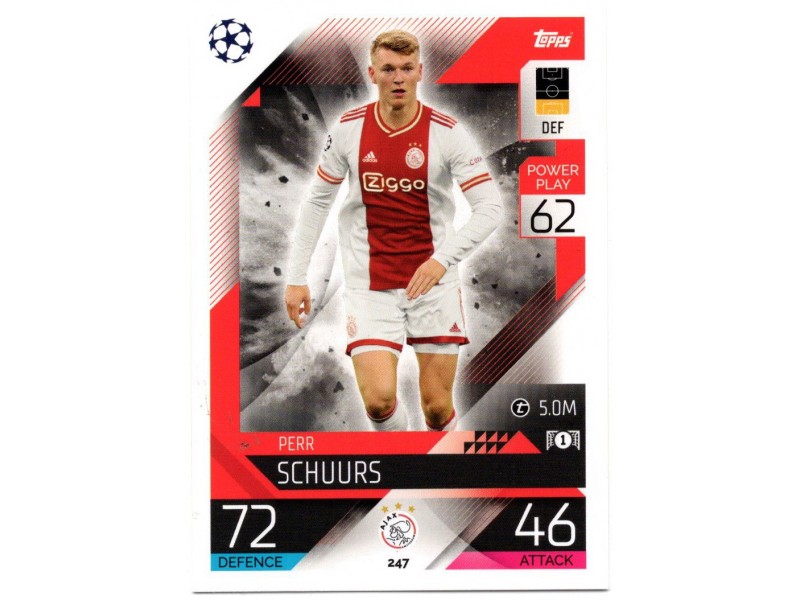 247.PERR SCHUURS -AFC AJAX - TOPPS Match ATTAX 2022/23