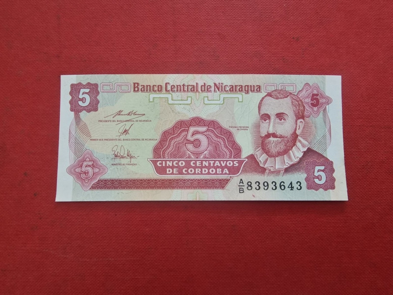 Nikaragva 5 Centavos 1991 UNC