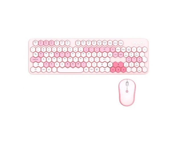 Moffii Honey Comb komplet bežična tastatura+bežični miš pink