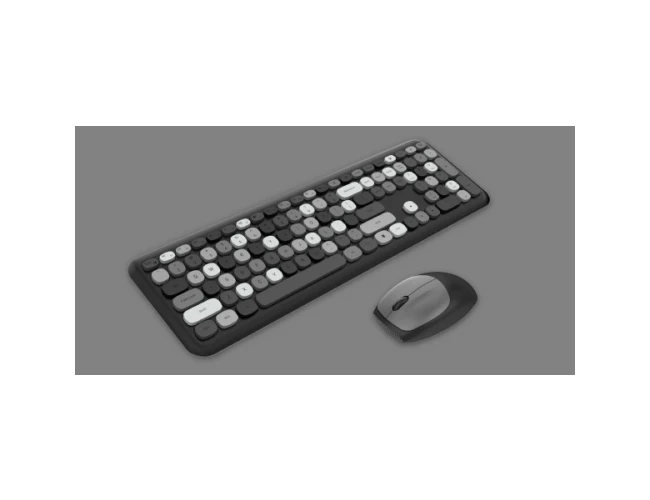 Moffii Retro komplet bežična tastatura+bežični miš crno sivi