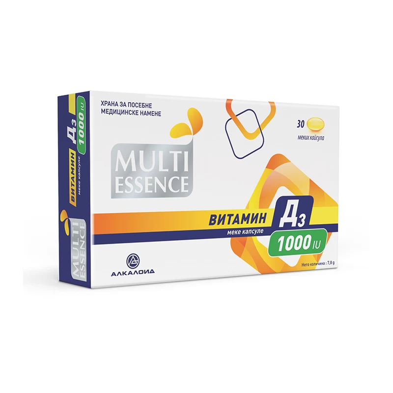 MULTI ESSENCE Vitamin D3 1000 IU 30 kapusla Alkaloid