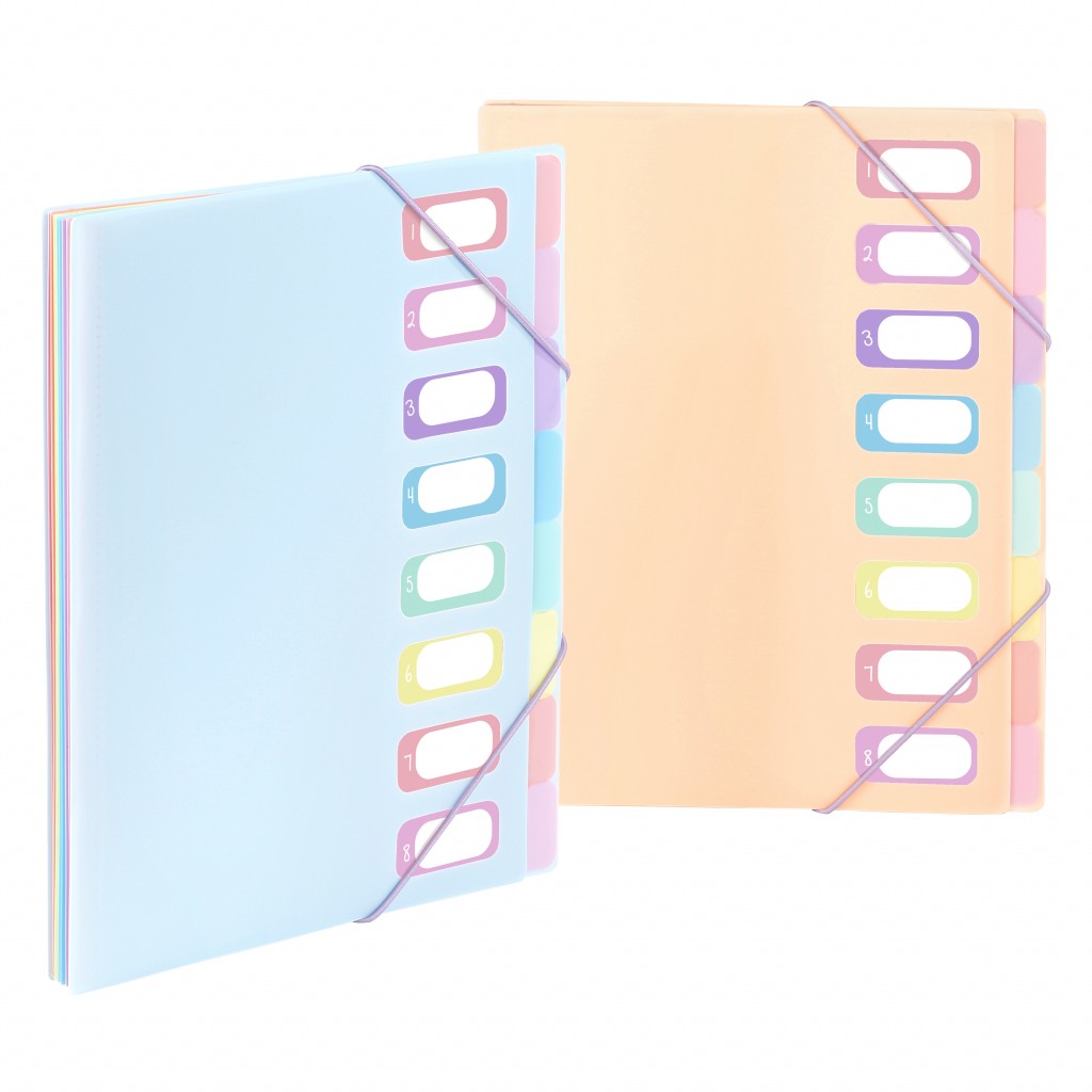 PVC Organiser sa 8 pregrada i gumicom Rainbow Pastel