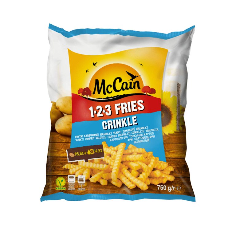 Mc Cain pomfrit 123 fries crinkle 750g mc cain