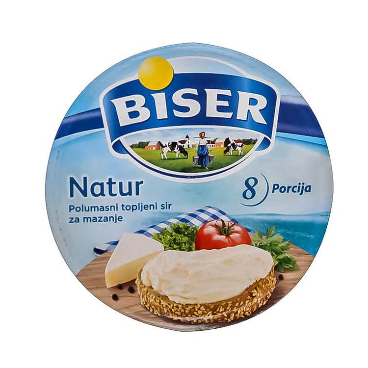 Biser natur polumasni topljeni sir za mazanje 2x140g