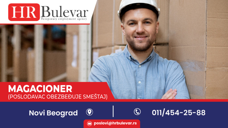 Magacioner | Beograd + smeštaj + prevoz, zarada 60.000 rsd + bonusi