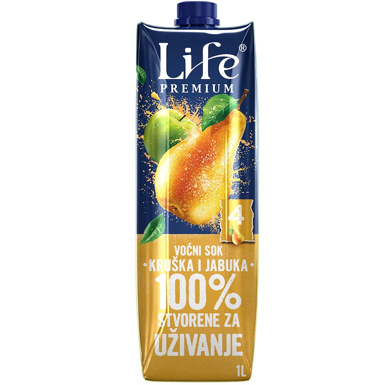 Life premium 100% jabuka i kruška 1l