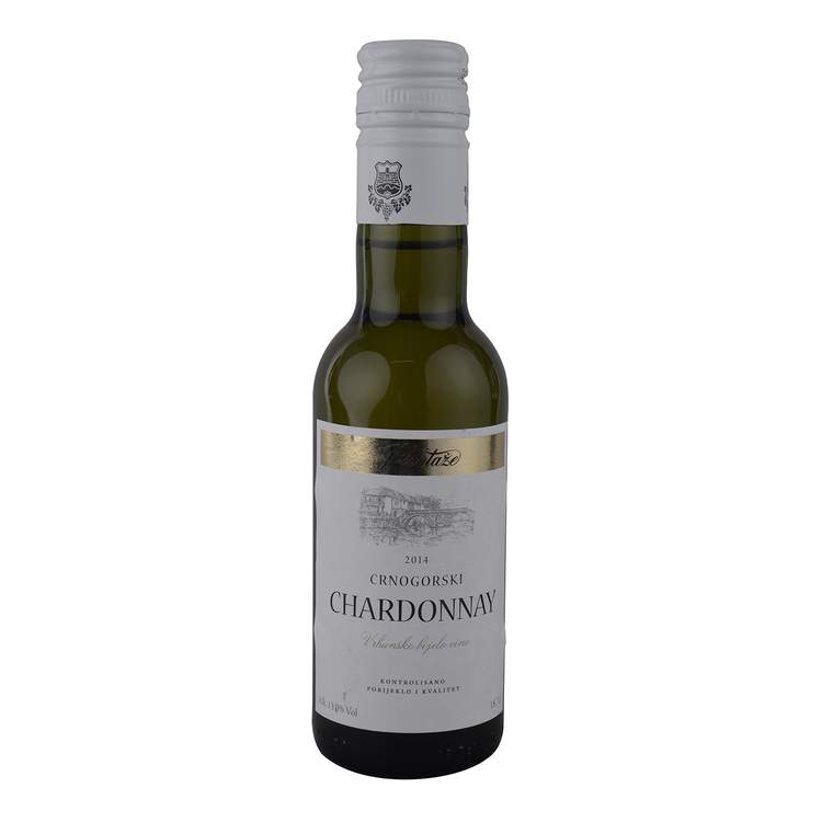 Plantaže crnogorski Chardonnay belo vino 0,187 l