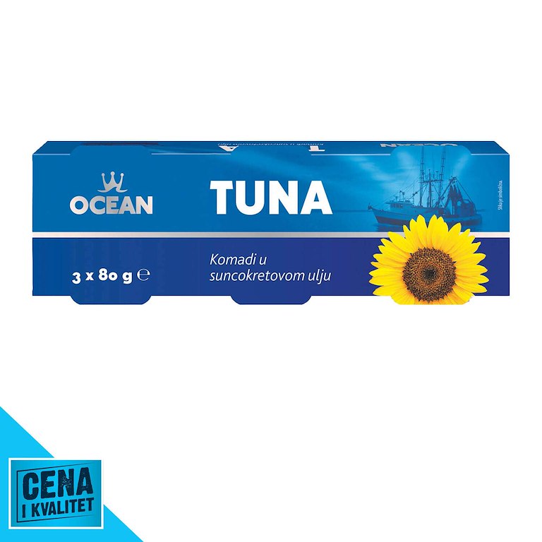 Ocean tuna komadi u sunc ulju 3x80g ocean