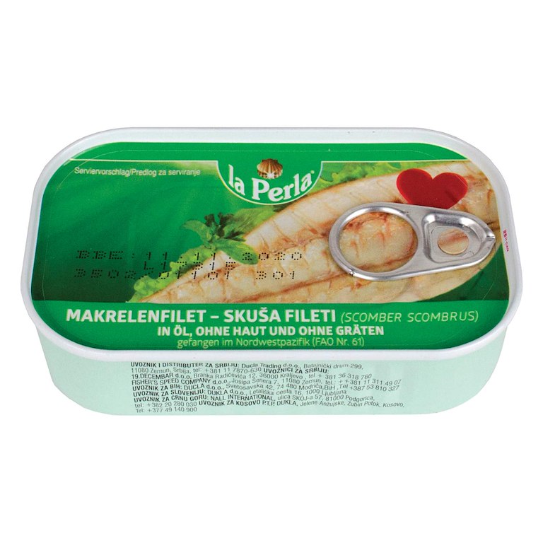 La perla skuša fileti 115g la perla