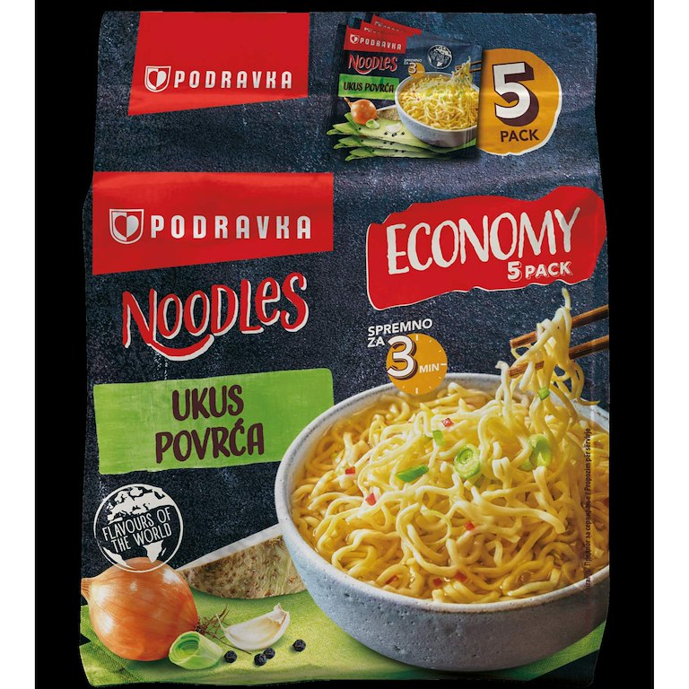 Podravka nudle povrće fini mini 5x75g podravka