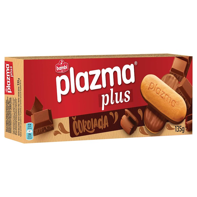 Plazma keks plazma plus sa čokoladom 135g