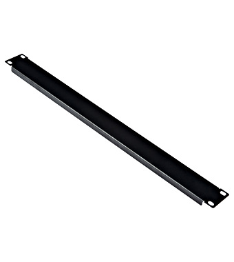 19" Slepi panel 1HU, montaža vijkom, metalni, RAL9005, crni