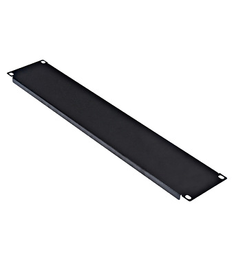 19" Slepi panel 2HU, montaža vijkom, metalni, RAL9005, crni