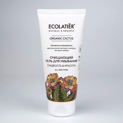 ECOLATIER Gel za umivanje lica GLATKOĆA I LEPOTA – serija ORGANIC CACTUS 100 ml