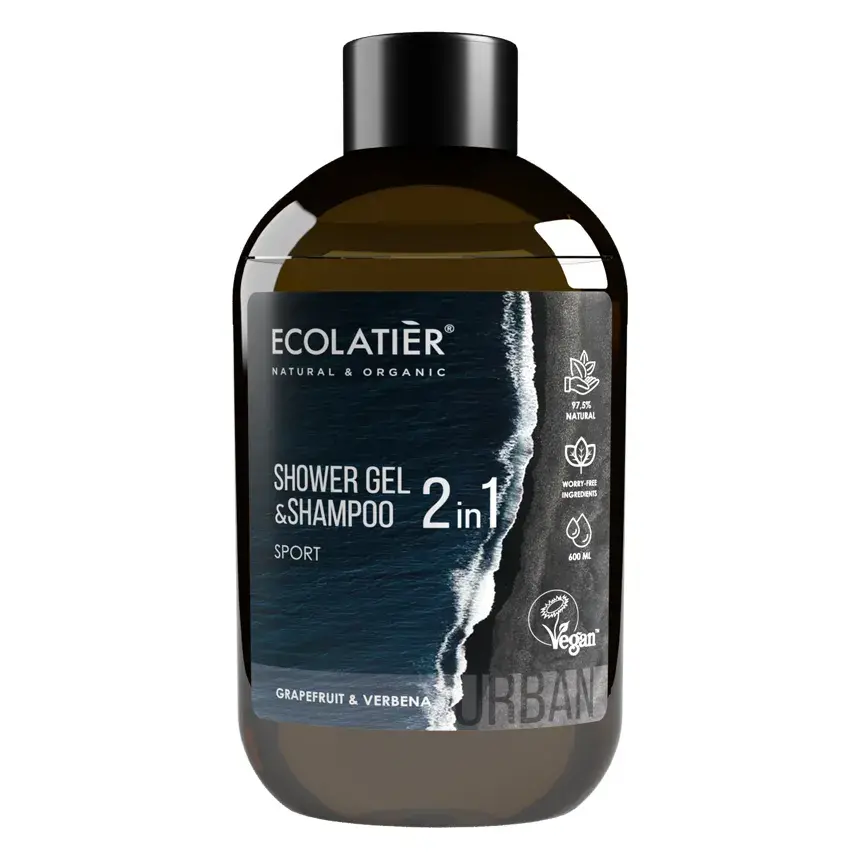 ECOLATIER Muški gel za tuširanje i šampon 2 u 1 GREJPFRUT I VRBENA 600 ml