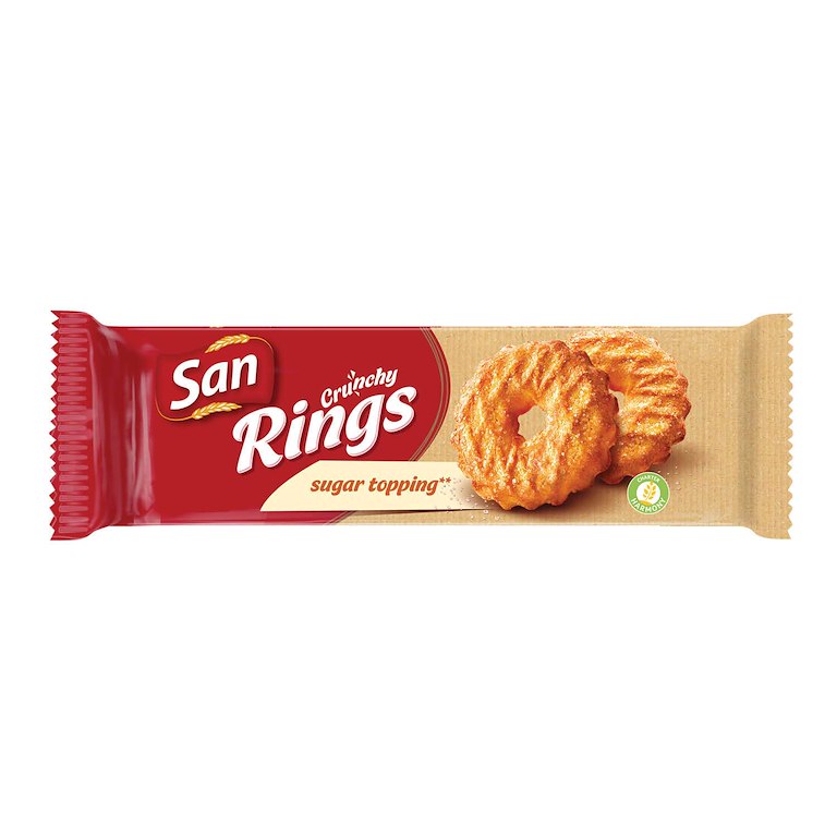 San keks crunchy rings sugar 168g san