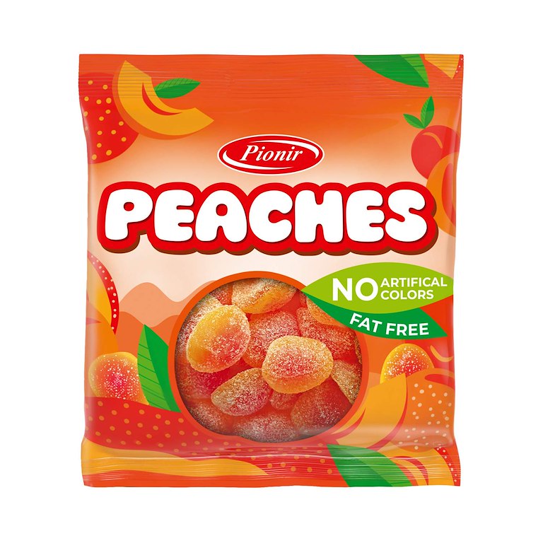 Pionir bombone gummy peaches nv 100g pionir