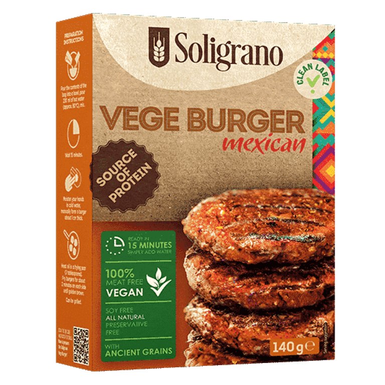VEGE BURGER
BEZ SOJE MEXICAN 140g