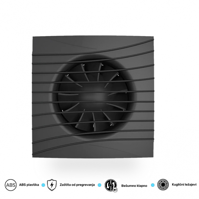 ERA VENTILATOR F100 SILENT 4C CRNI