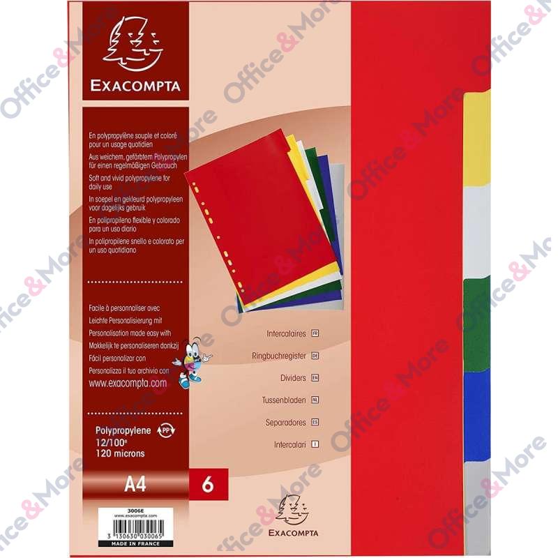 EXACOMPTA PREGRADNI INDEKS PP A4,6 BOJA 0.12mm