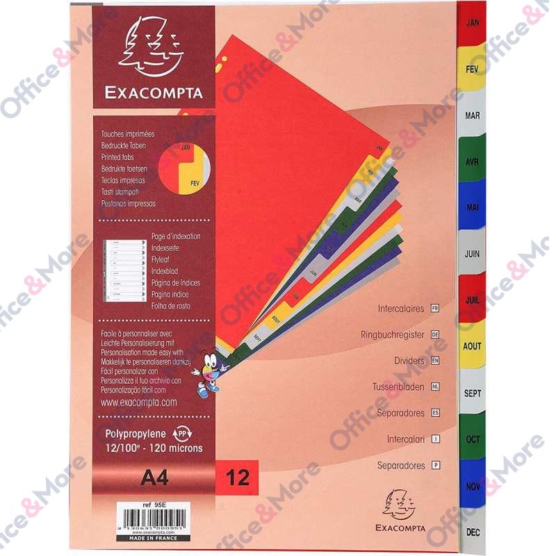 EXACOMPTA PREGRADNI INDEKS PP A4,BOJA, JAN/DEC
