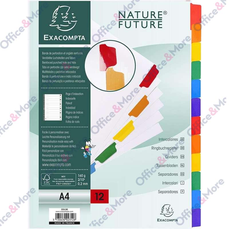 EXACOMPTA PREGRADNI KARTON A4,12 BOJA, PLAST.DODAT