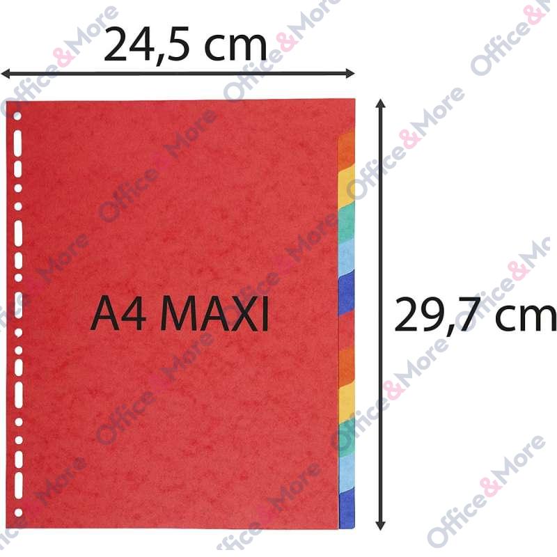 EXACOMPTA PREGRADNI KARTON A4+, 12 BOJA,REC.220g