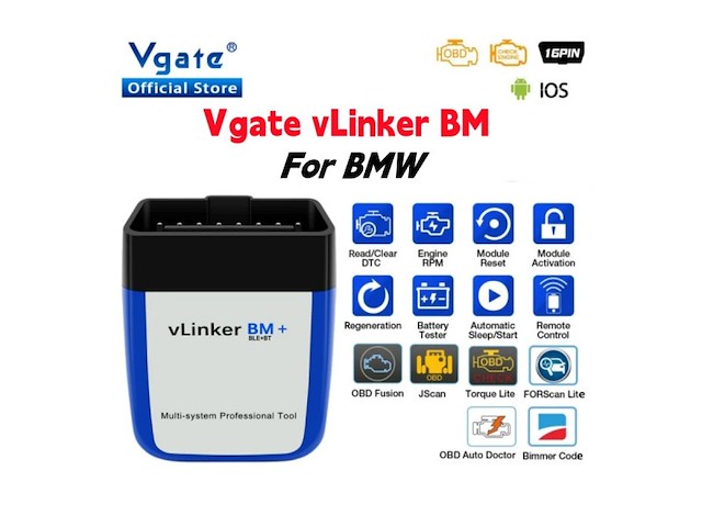 Vgate vLinker BM+ V2.2 Bluetooth 4.0 OBD2 za BMW