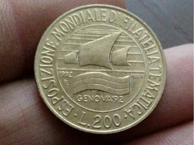 Italija, 200 lira 1992