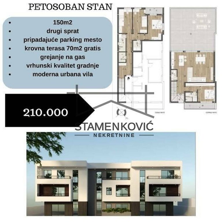 Petosoban stan u Veterniku , sa gratis terasom od 70m2 ! ID#5407