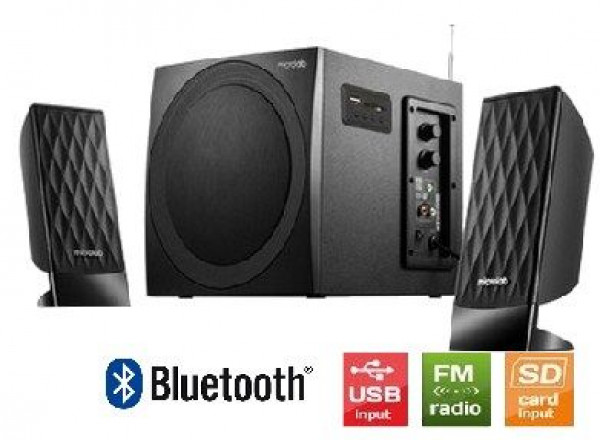 Microlab M-300BT Drveni 2.1 38W RMS(14W,2x12W) SD, USB, FM, BLUETOOTH, black, 3.5mm