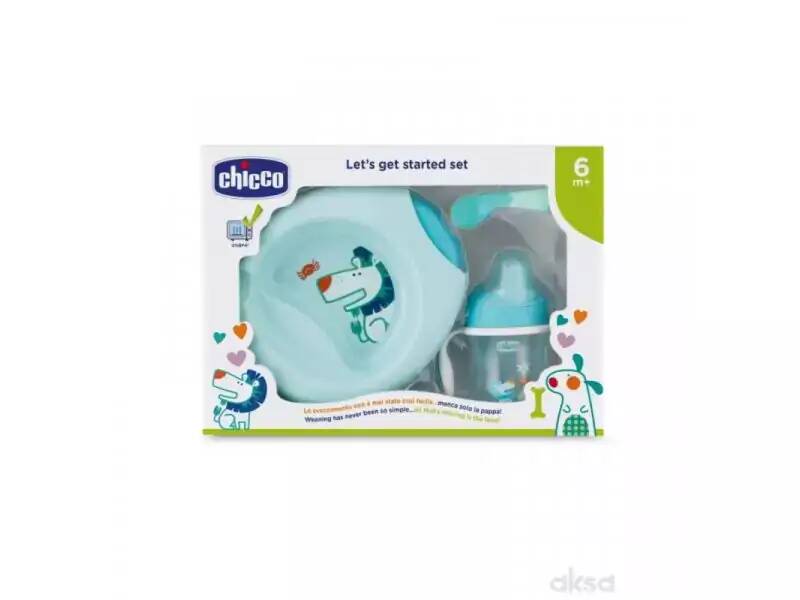 CHICCO SET 6M+, PRIBOR, PLAVI