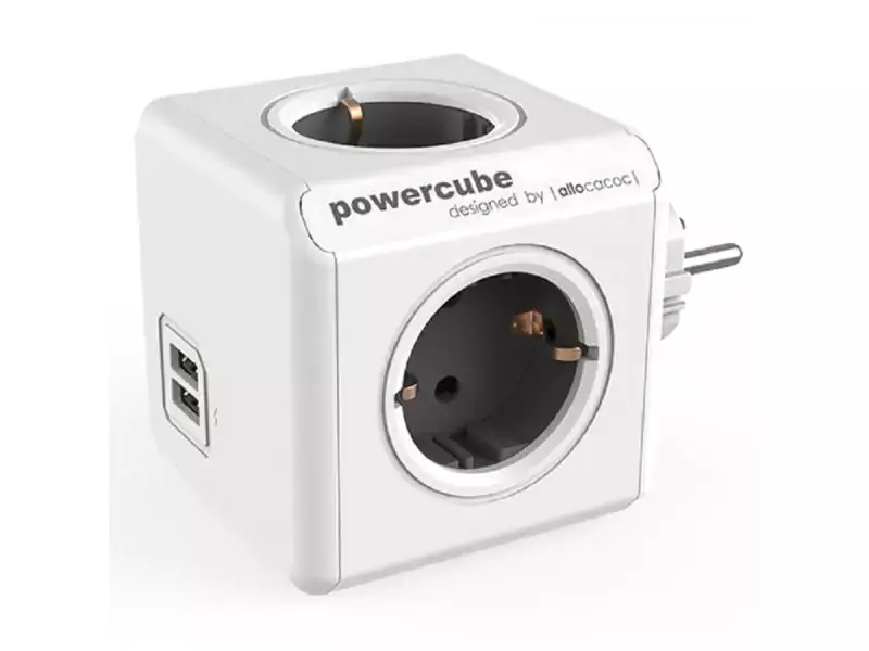 ALLOCACOC POWERCUBE ORIGINAL USB 4XSCHUKO + DUAL USB 1202GY/DEOUPC