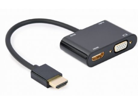 GEMBIRD A-HDMIM-HDMIFVGAF-01 HDMI male to HDMI female + VGA female + audio adapter cable black