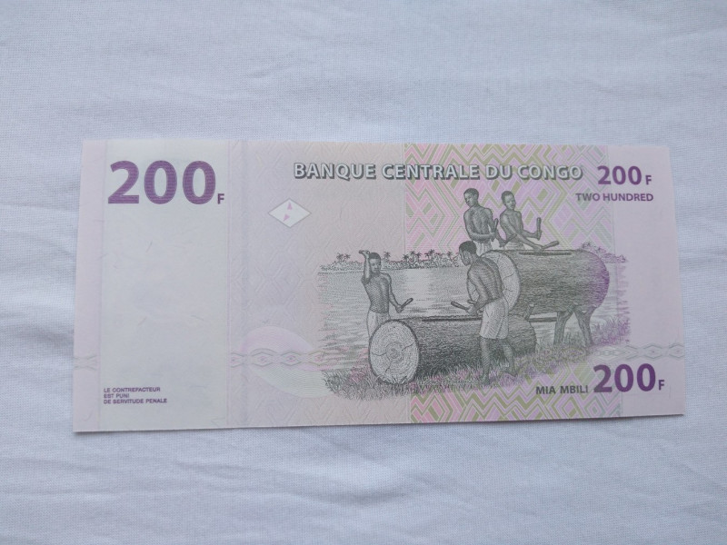 Kongo 200 francs,2013 god.UNC