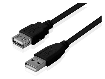 Kabl USB A - USB A M/F (produžni) 5m crni