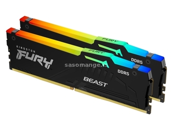 DIMM DDR5 64GB (2x32GB kit) 5600MT/s KF556C40BBAK2-64 Fury Beast RGB black