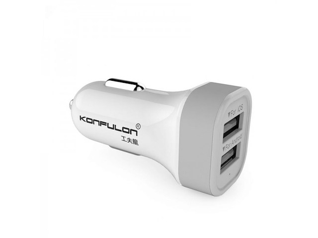 Auto punjac KONFULON C17 dual USB 5V 2.1A sivi