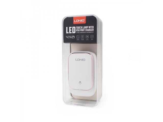 Kucni punjac LDNIO A4405 4xUSB 5V 4.4A LED Lamp sa iPhone lightning kablom beli