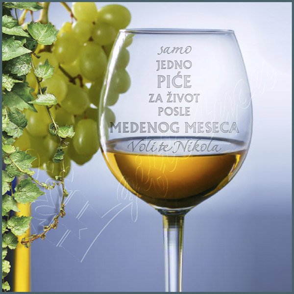 Samo jedno piće za život posle medenog meseca čaša za vino