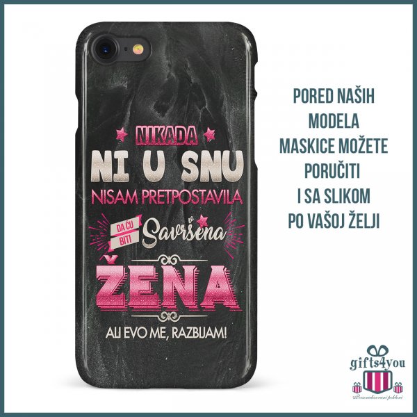 Žena razbijam maska za telefon