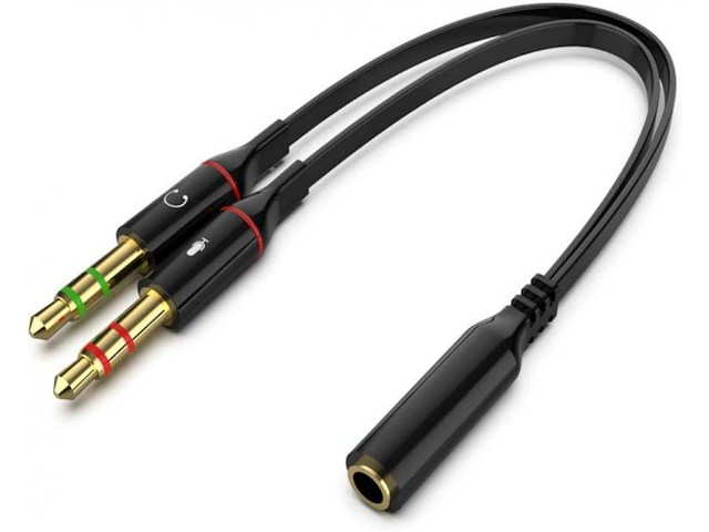 Adapter 3.5mm stereo ženski-2x3.5mm stereo muški