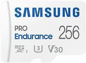 Samsung - MicroSD 256GB, PRO Endurance, SDXC, UHS-I (SDR014) U3 V30 Class10, Read up to 100MB/s, Write up to 40MB/s, for 4K and FullHD video recording, w/SD adapter