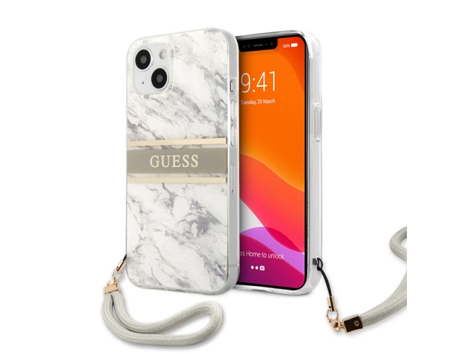 3G Guess Marble Strap (GUHCP13MKMABGR) siva zaštitna maska za iPhone 13 6.1