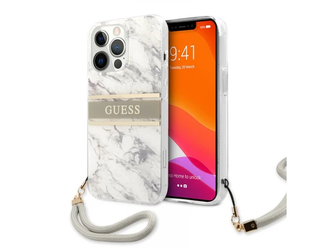 3G Guess Marble Strap (GUHCP13LKMABGR) siva zaštitna maska za iPhone 13 Pro 6.1