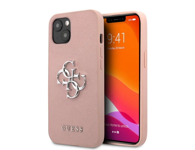 3G Guess Saffiano Big(GUHCP13MSA4GSPI) roze zaštitna maska za iPhone 13 6.1