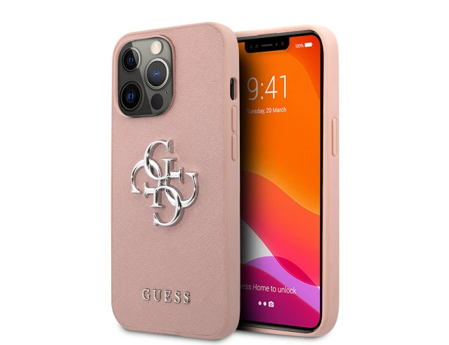 3G Guess Saffiano Big (GUHCP13LSA4GSPI) roze zaštitna maska za iPhone 13 Pro 6.1