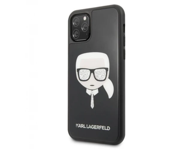 3G Karl Lagerfeld Double Layers Glitter crna zaštitna maska iPhone 11 Pro Max 6.5