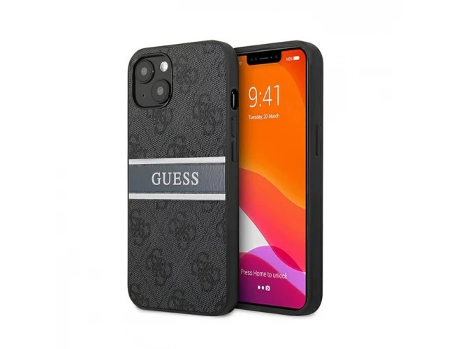 3G Guess Stripe (GUHCP13M4GDGR) siva zaštitna maska za iPhone 13 6.1